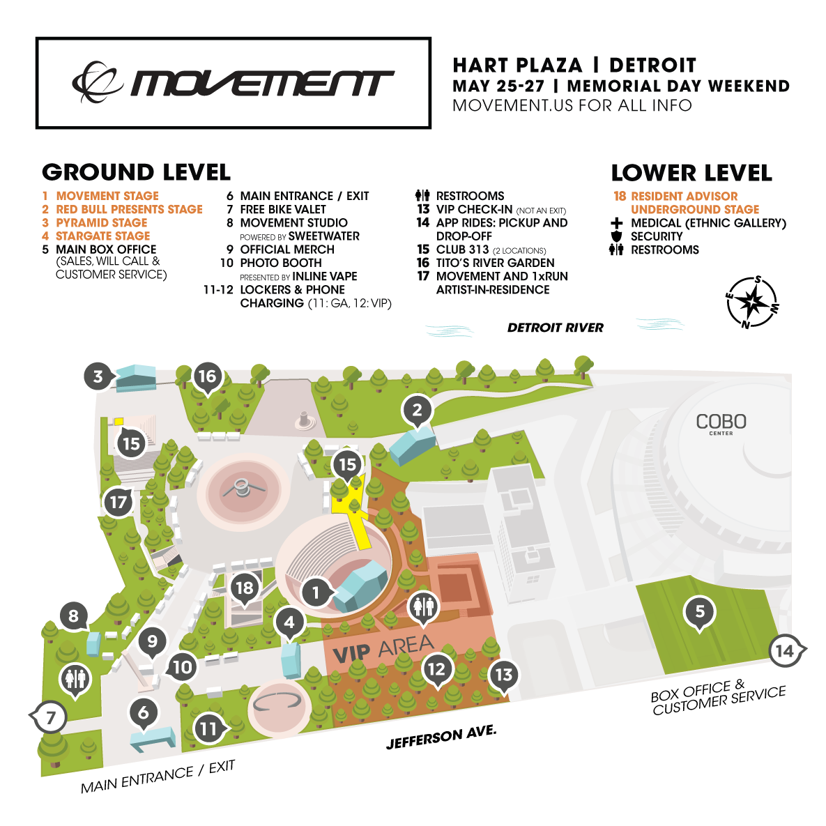 Movement Detroit 2019 Set Times, Festival Map, & More! | EDM Identity