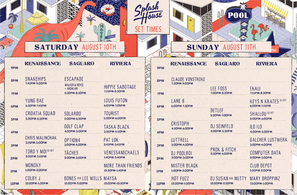 Splash House August 2019 Set Times, Pool Rules, & More! | EDM Identity