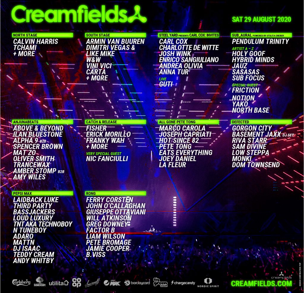 Creamfields 2020 Announces Stacked Lineup Full of Heavy-Hitting Artists ...