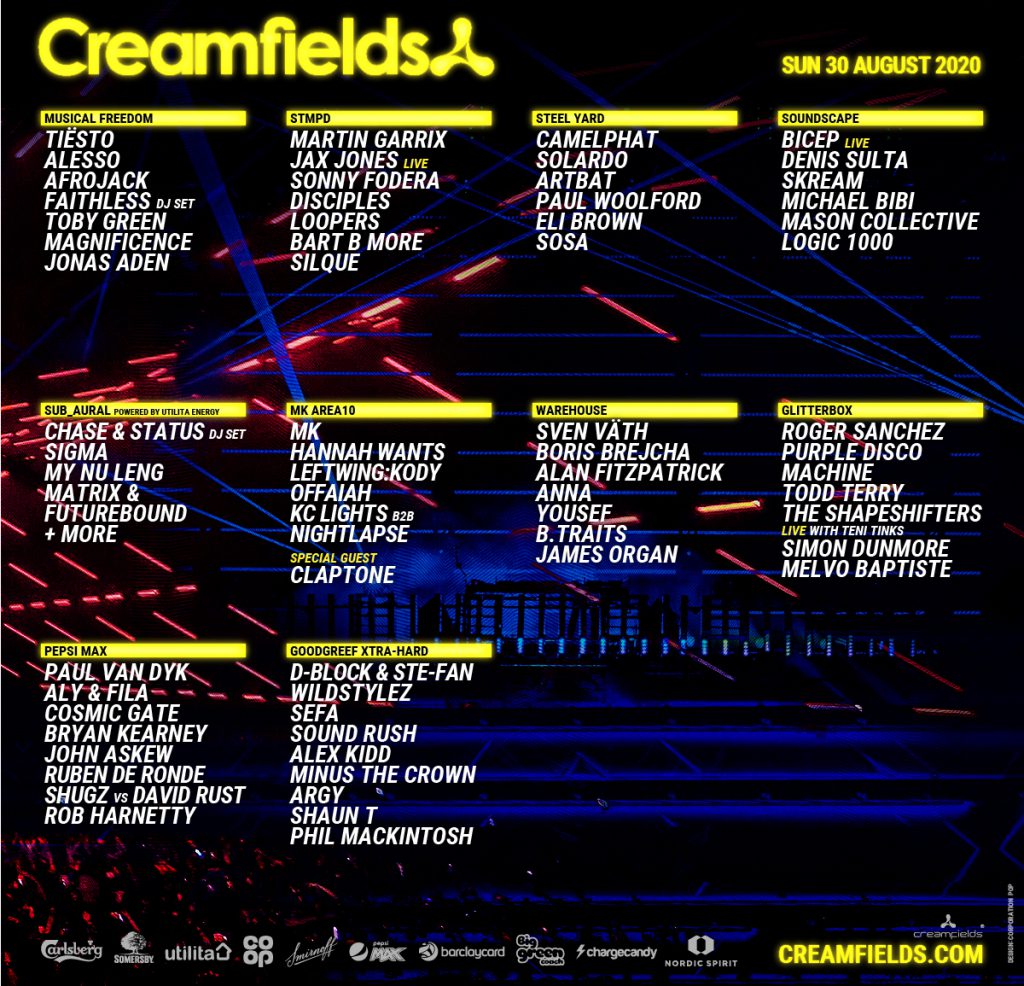 Creamfields 2020 Announces Stacked Lineup Full of Heavy-Hitting Artists ...