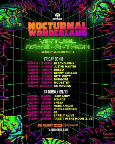 Lineup Unveiled for Nocturnal Wonderland Virtual Rave-A-Thon [Watch ...