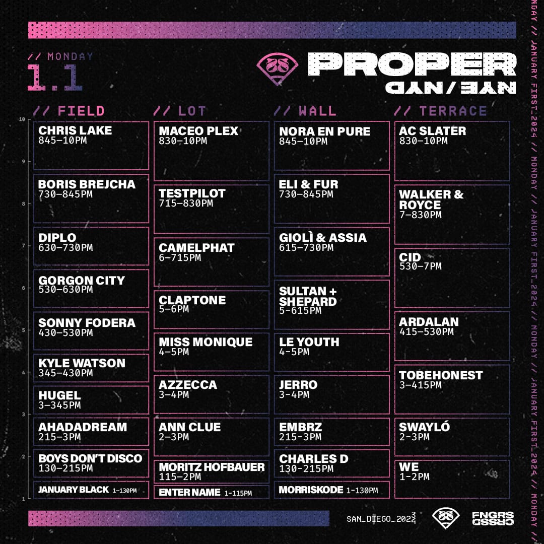 PROPER NYE/NYD 2023 Set Times And Essential Info | EDM Identity