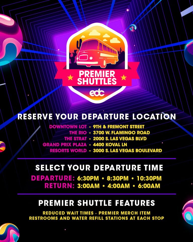 EDC Las Vegas Drops 2024 Shuttle And Transportation Info | EDM Identity