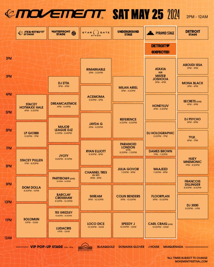 Movement Detroit 2024 Schedule and Essential Info | EDM Identity