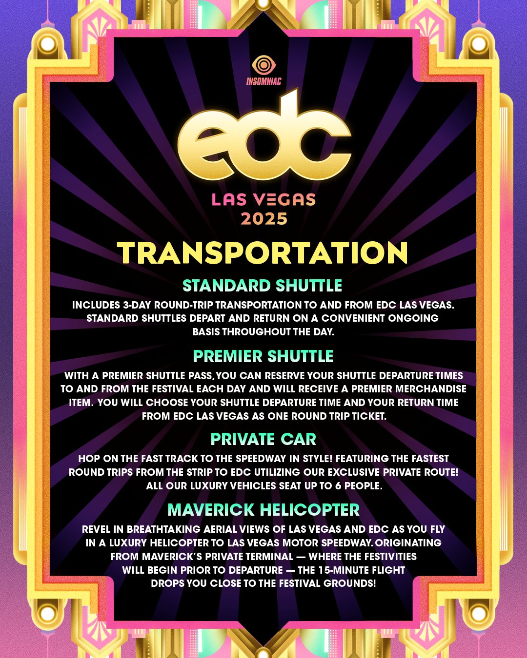 Insomniac Reveals Shuttle Info For EDC Las Vegas 2025 | EDM Identity