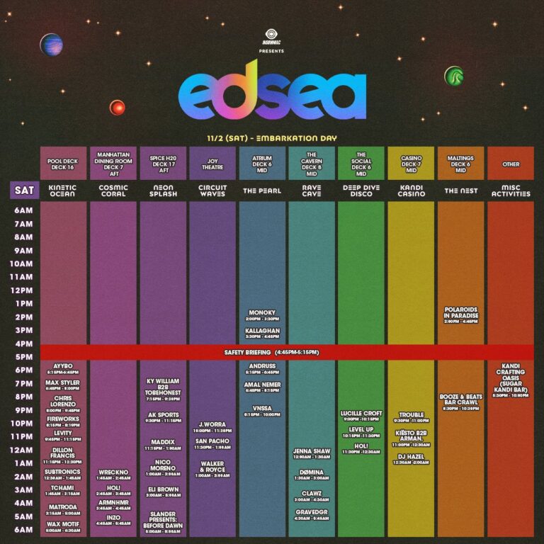 EDSea 2024 Set Times, Activities Schedule, And Essential Info | EDM ...