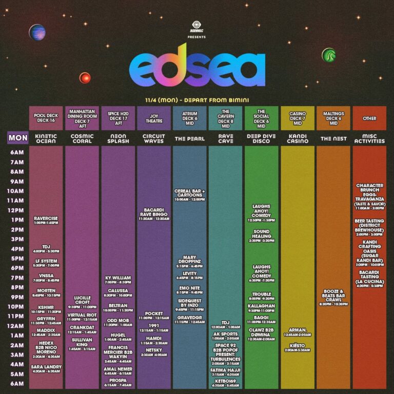 EDSea 2024 Set Times, Activities Schedule, And Essential Info | EDM ...