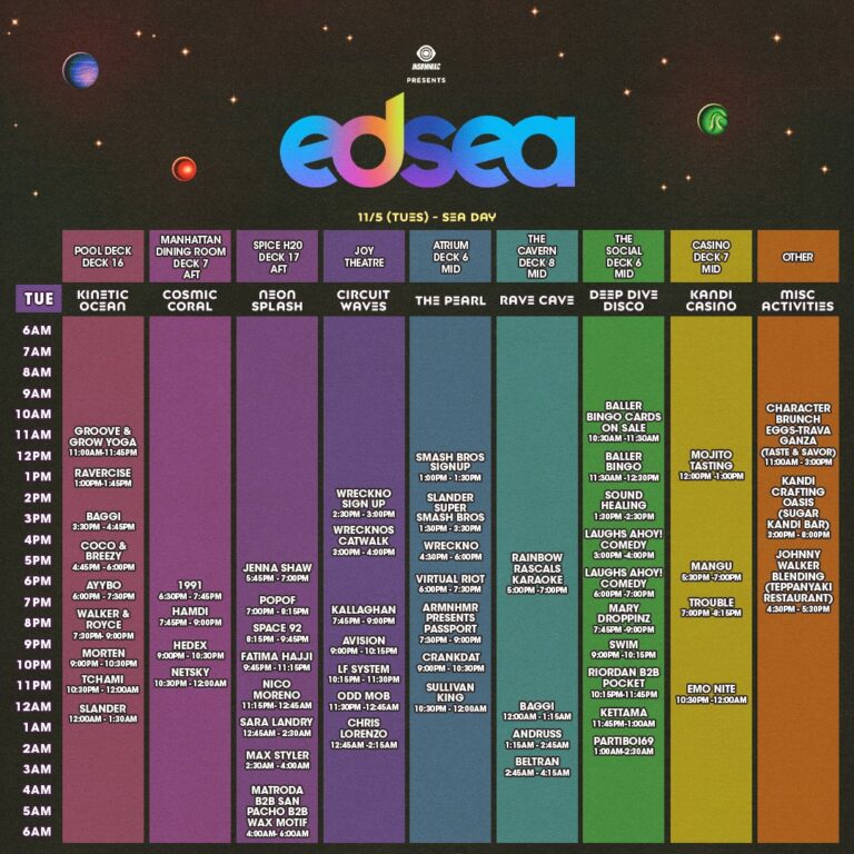 EDSea 2024 Set Times, Activities Schedule, And Essential Info | EDM ...