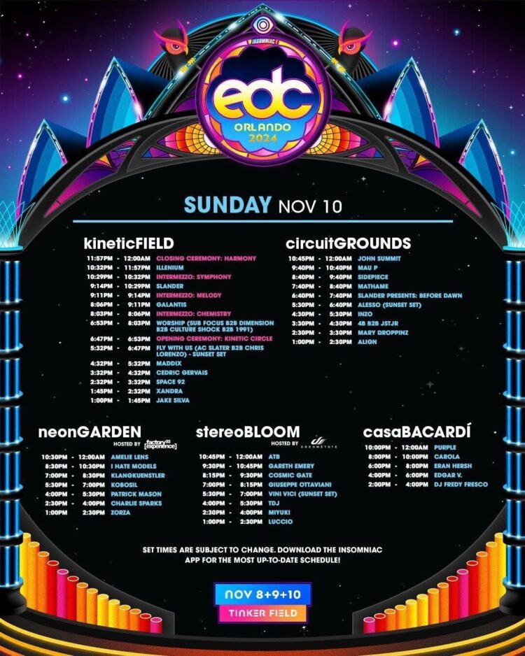 EDC Orlando 2024 Set Times And Essential Info | EDM Identity