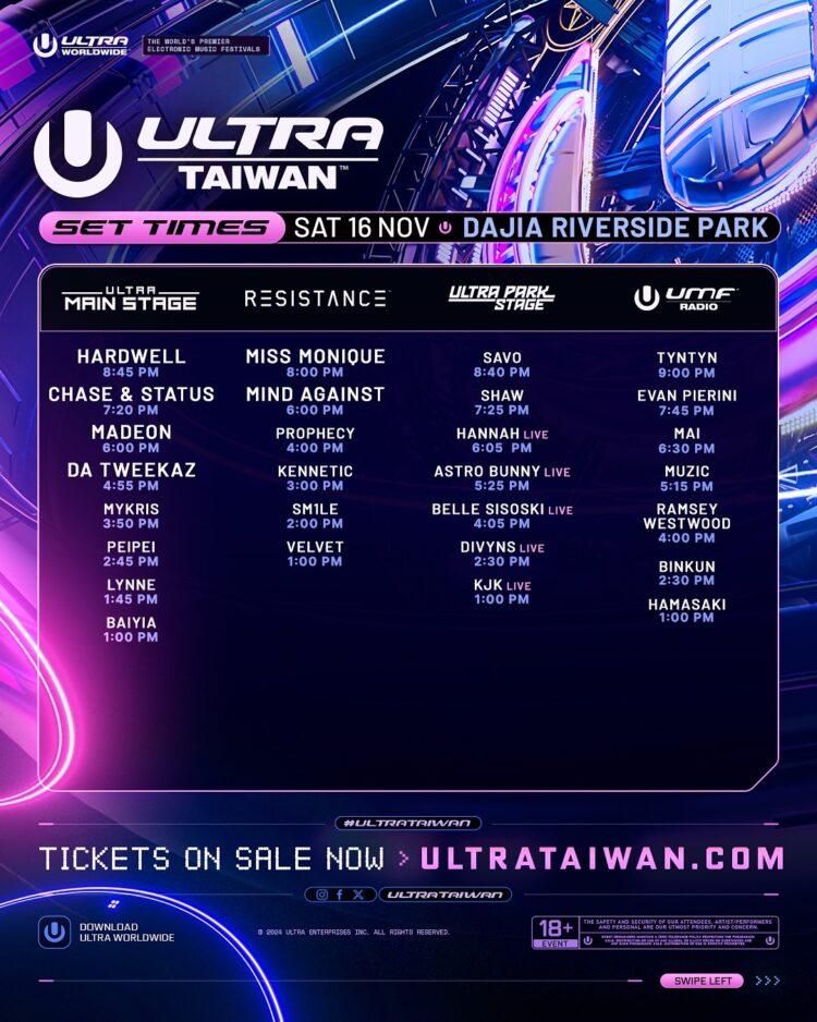 Ultra Taiwan 2024 Set Times And Essential Info | EDM Identity