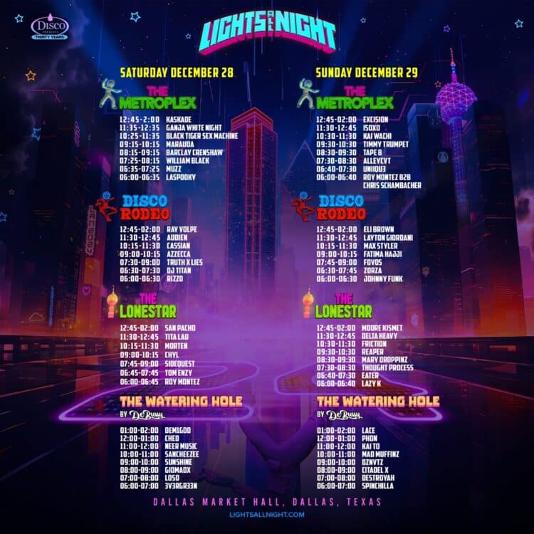 Lights All Night 2024 Set Times And Essential Information | EDM Identity
