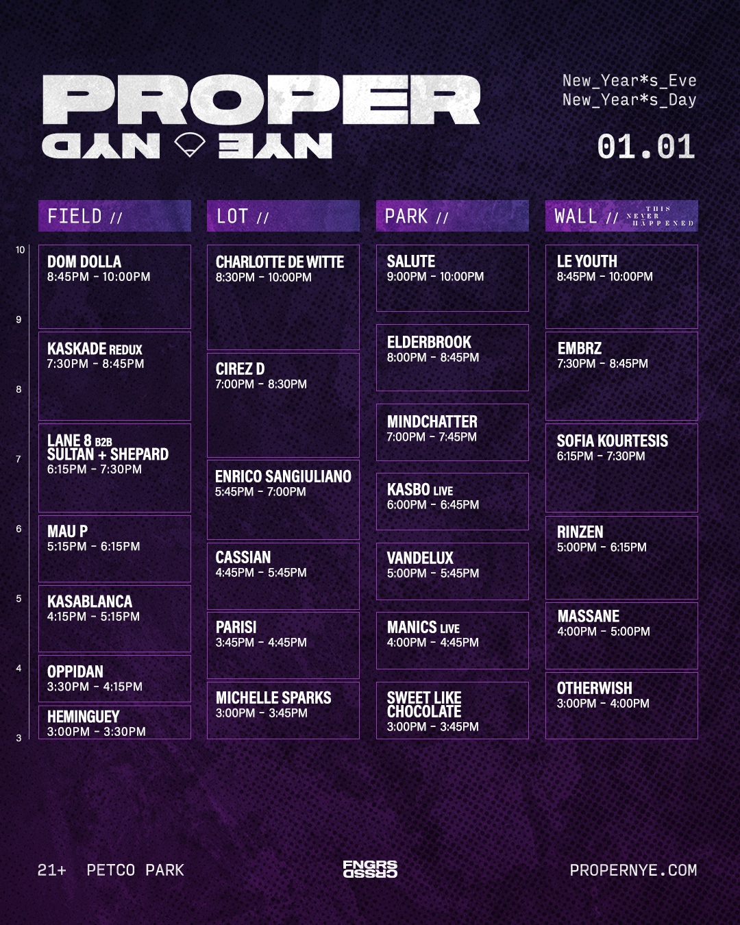 PROPER NYE/NYD 2024 Set Times And Essential Info | EDM Identity