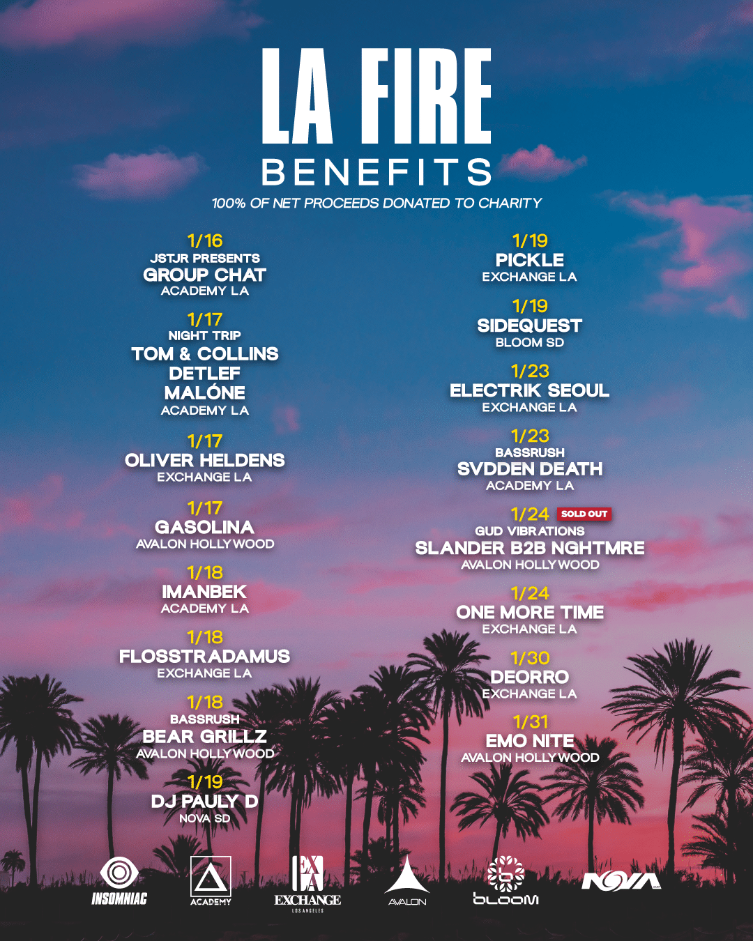 Insomniac Announces LA Fire Benefit Shows Throughout Southern ...