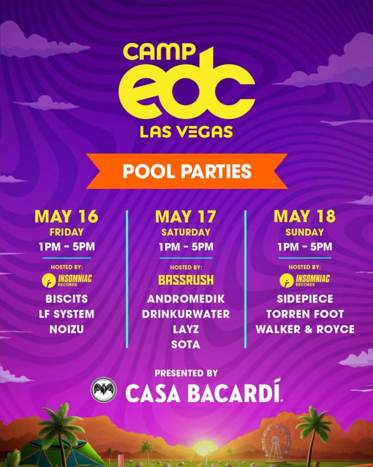 Camp EDC Reveals 2025 Pre-Party, Pool Party, And Afters Lineups | EDM Identity