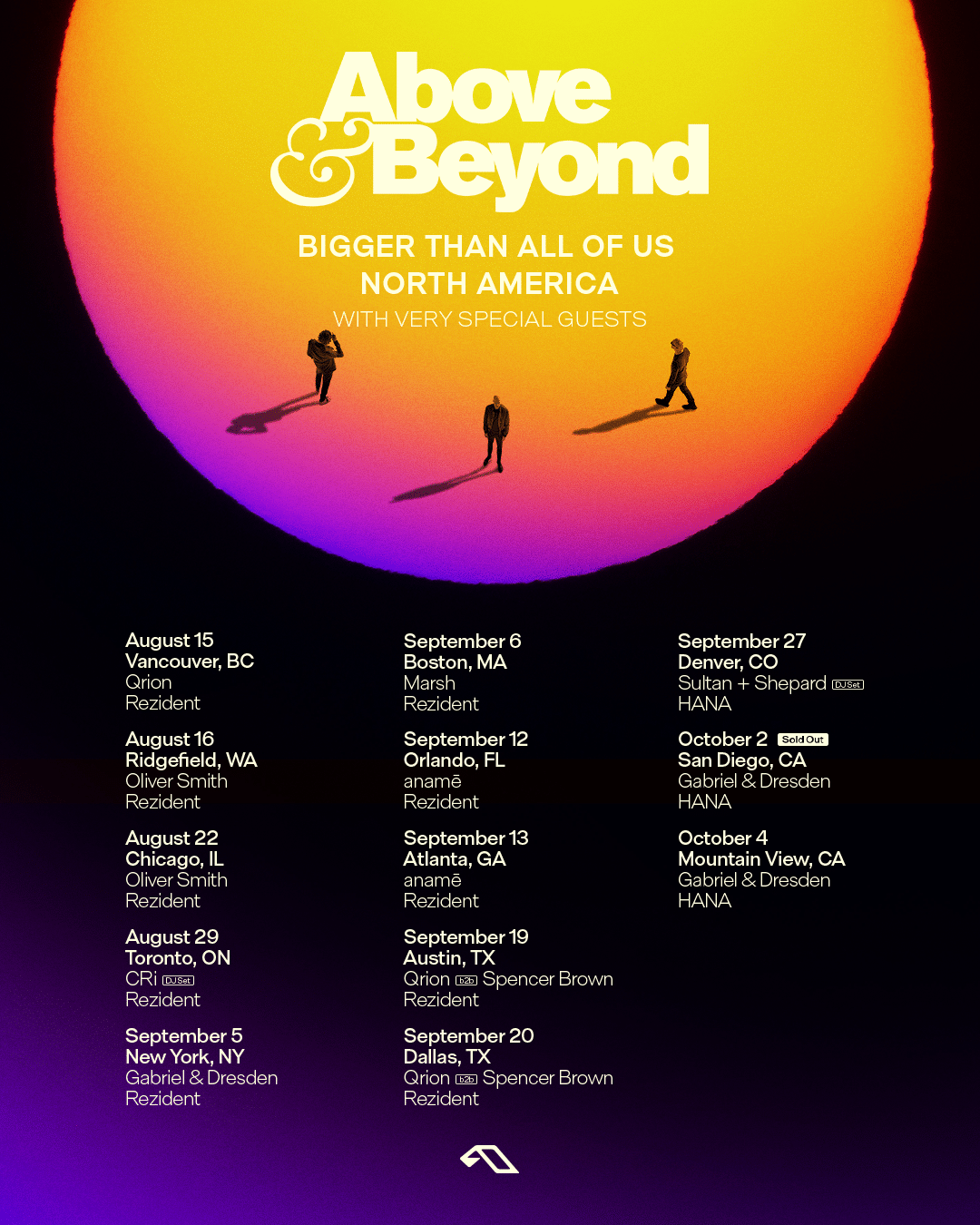 Above & Beyond Reveals Support Lineup For Bigger Than All Of Us North ...